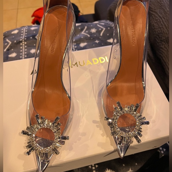 Amina Muaddi | Shoes | Amina Muaddi Clear Begum Heels | Poshmark